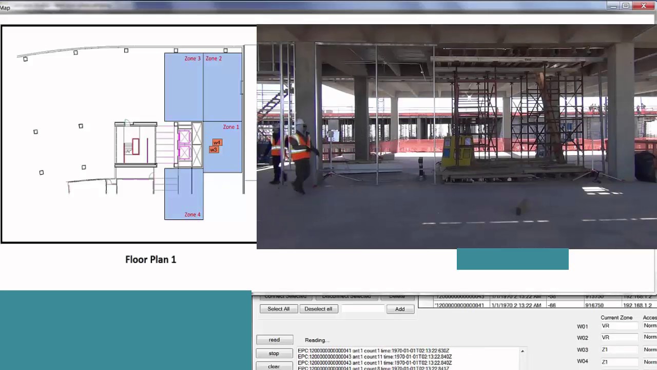Real-time RFID worker tracking test at a construction site - YouTube
