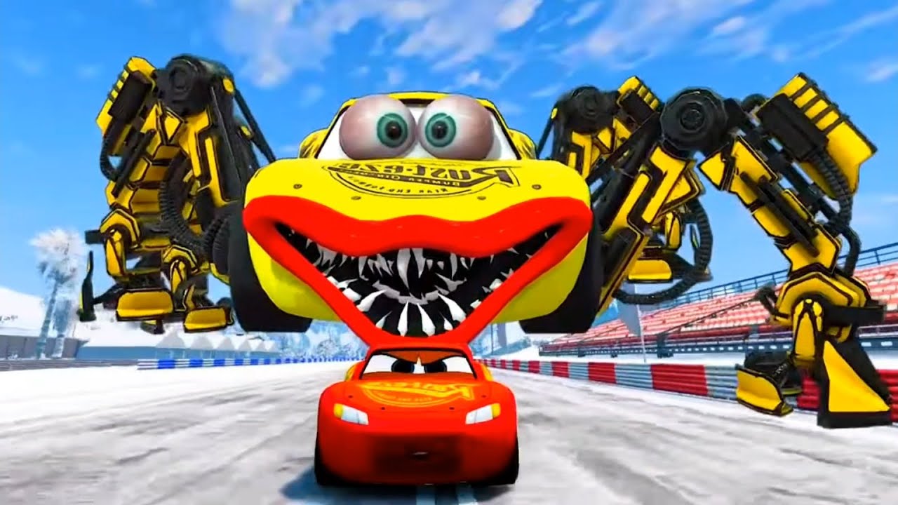 Lightning McQueen Monster Spider Car 🆚 Robot Spider Eater - Coffin ...