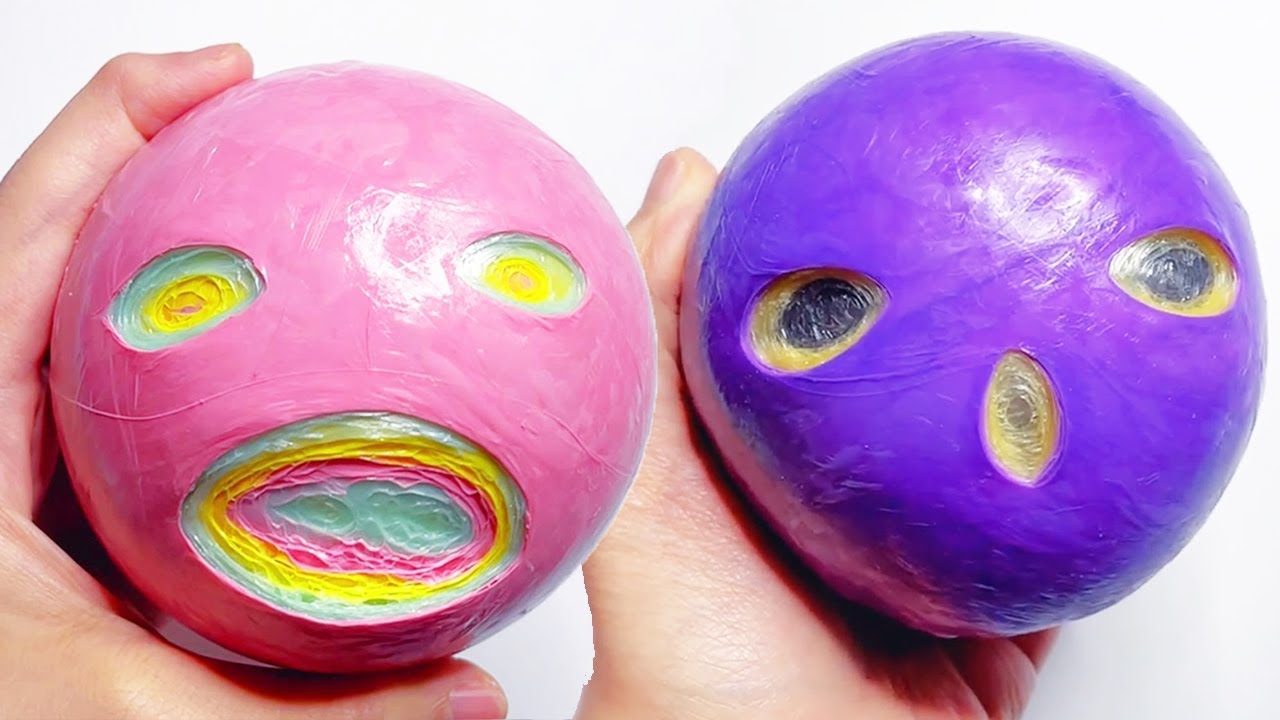 ASMR Tape Ball Cutting, Tape ball emoticon pack, aliens attack earth ...