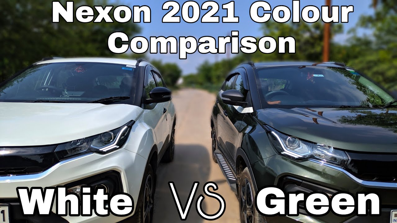 Calgary White V/S Foliage Green Nexon 2021 | Tata Nexon facelift colour ...