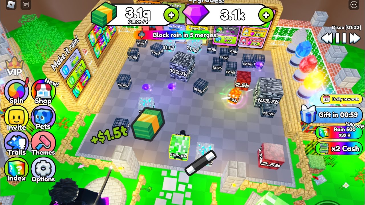 Playing Roblox “merge to create diamonds” - YouTube