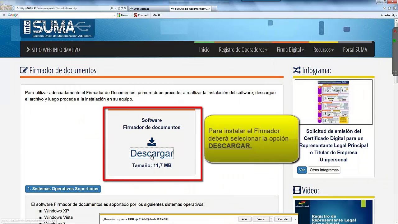 Instalación del Firmador de Documentos Digitales y Prueba de la Firma ...