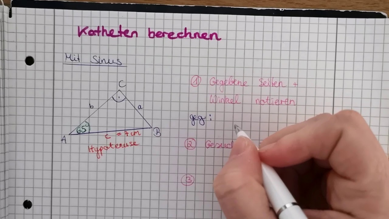 Katheten mit Sinus berechnen - Teil 1 - YouTube