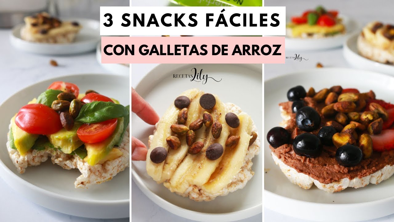 3 SNACKS SALUDABLES CON GALLETAS DE ARROZ y pistachos Calman tu ...