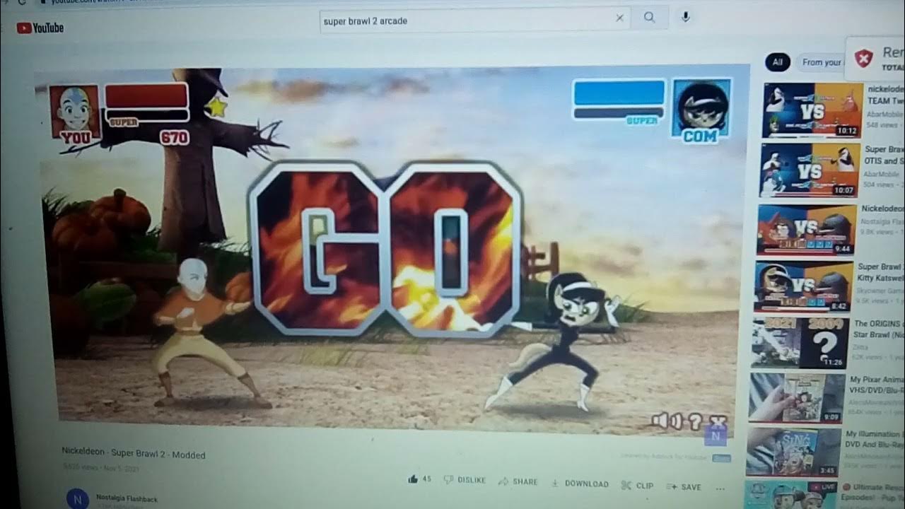 Super Brawl 2 Aang Vs Kitty Katswell Youtube
