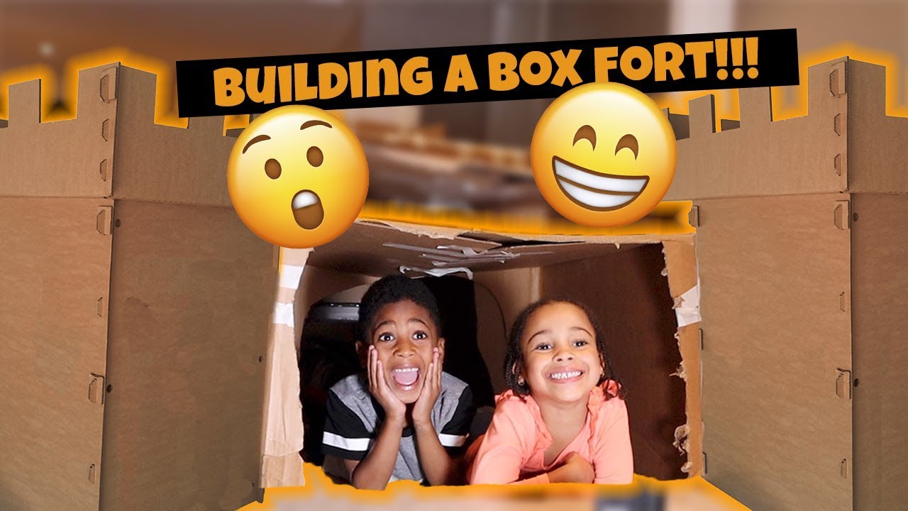 Kids Pretend Play Box Fort Challenge! - YouTube