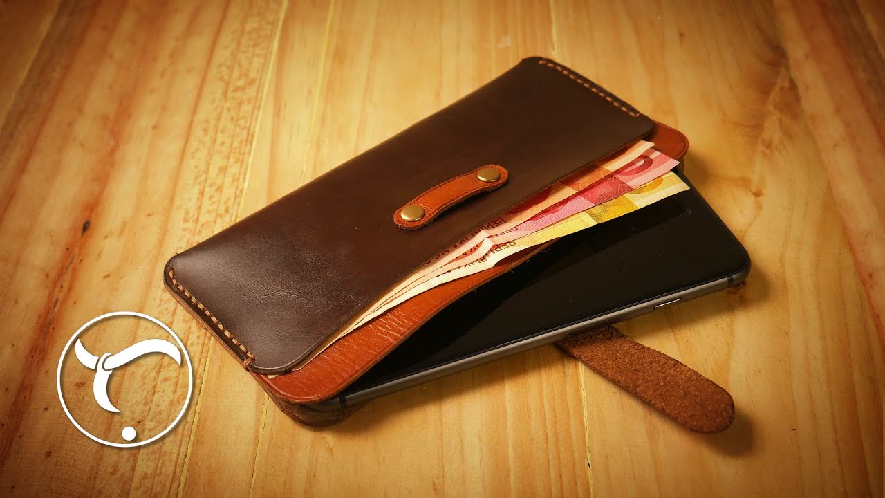 How to Make a Leather Cell Phone Wallet with Bill Pocket - YouTube