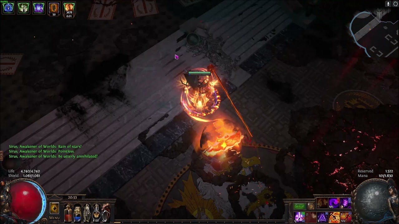 Poe(Scourge league Hexblast/Ignite SSF) Sirius 5min - YouTube