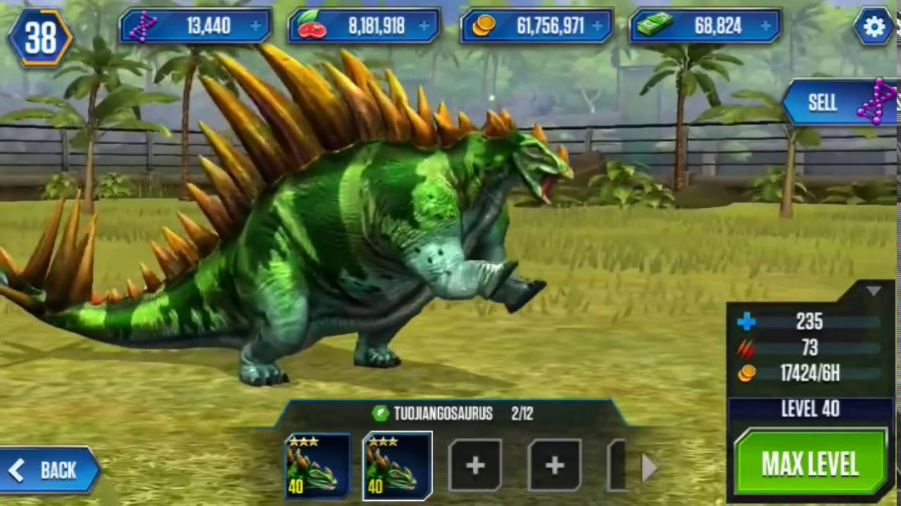 TUOJIANGOSAURUS LEVEL 40 Jurassic World The Game - YouTube