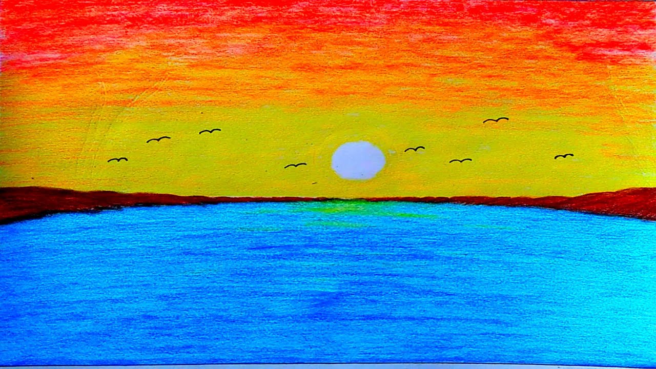 Easy Sunset Painting Ideas | Sunset inspiration Art tutorials| Mu ...