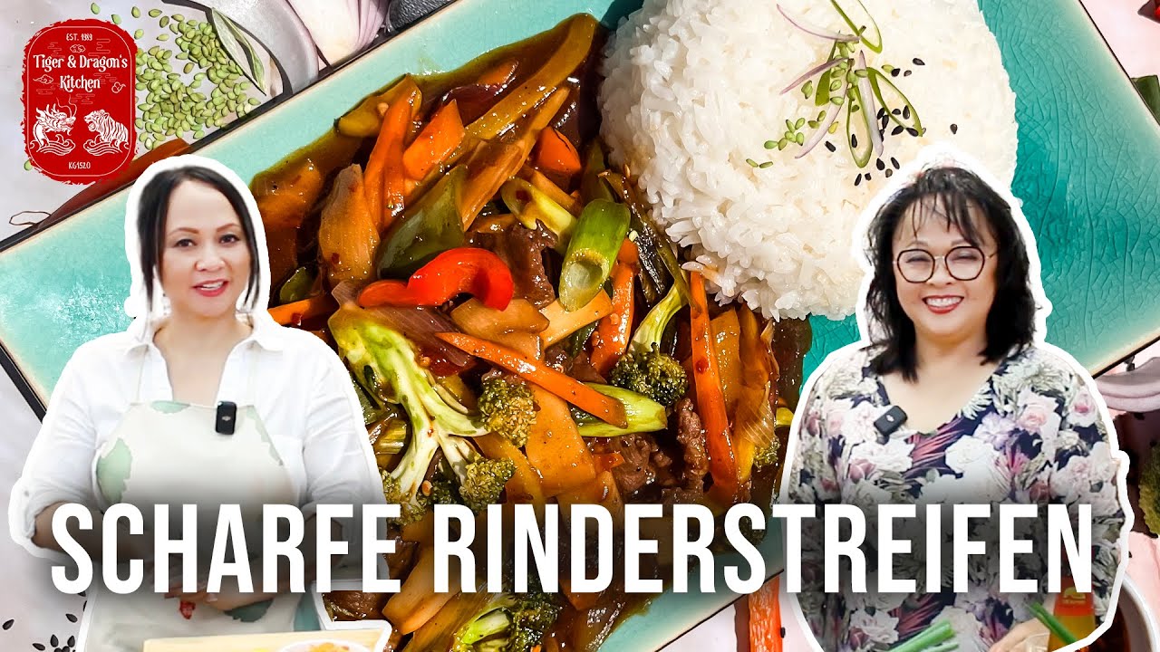 Scharfe Rinderstreifen im Wok by Tiger & Dragon's Kitchen - YouTube
