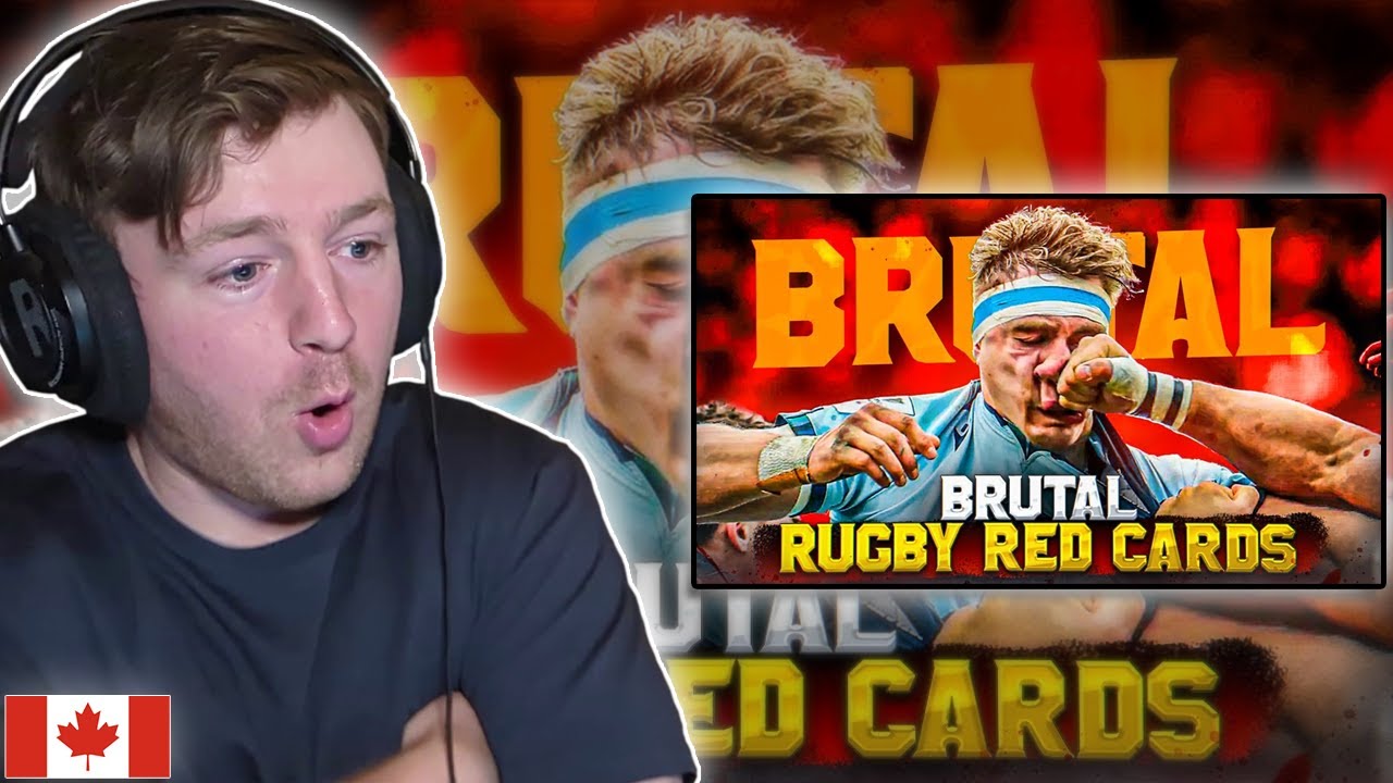 Hockey Fan Reacts: The Most Brutal Rugby RED CARDS - YouTube