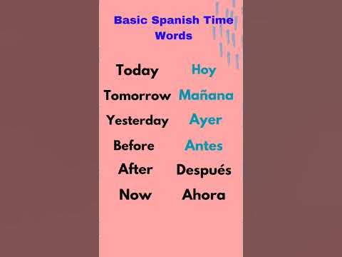 Basic Spanish Time Words #spanishlanguage #spain #shortsfeed #holaa_sk ...