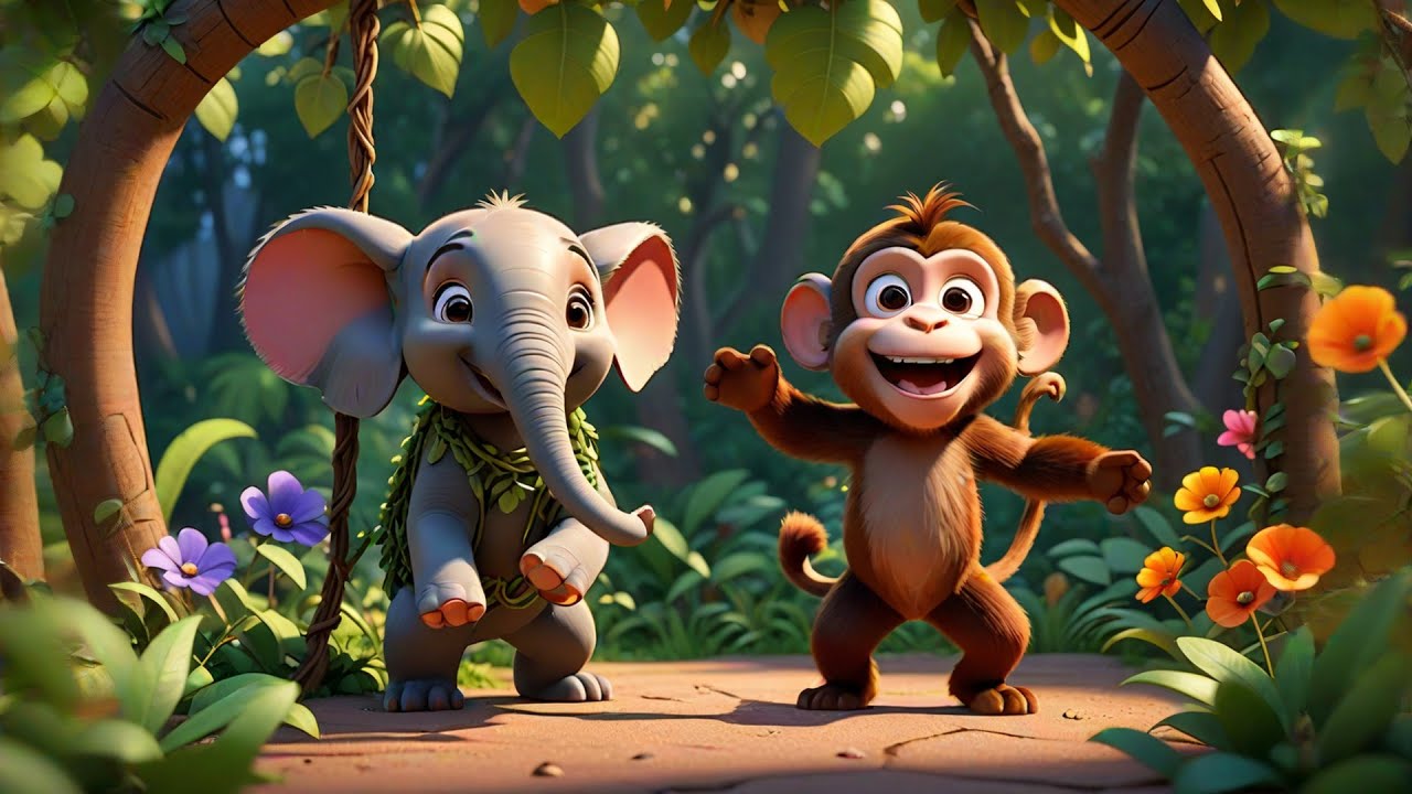 Ellie Elephant Rides a Swing | Playground Song for Kids | Fun Elephant ...