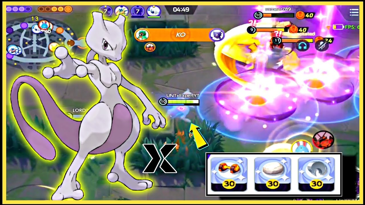Rank 1 "MewTwo X"👿 Full Damage Best Build Gameplay | Pokemon Unite ...