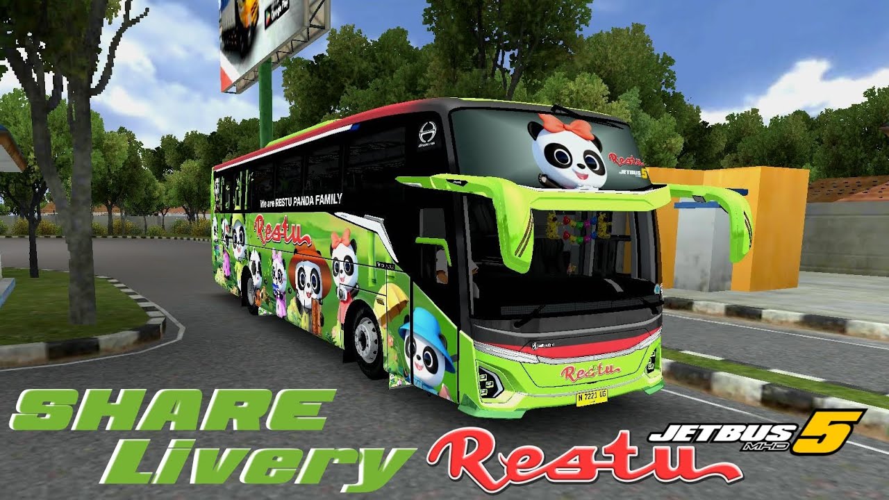 SHARE ‼️LIVERY NEW RESTU PANDA SRIKANDI TO JB5 MHD|| BUSSID 434 - YouTube
