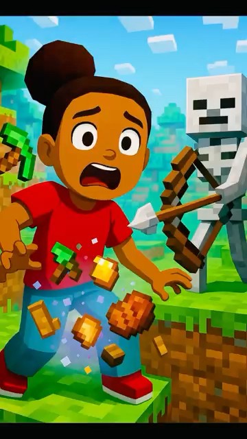 😱 Corinne Got Shot by a Skeleton in MINECRAFT! Lost EVERYTHING! #shorts #minecraft #funny - YouTube