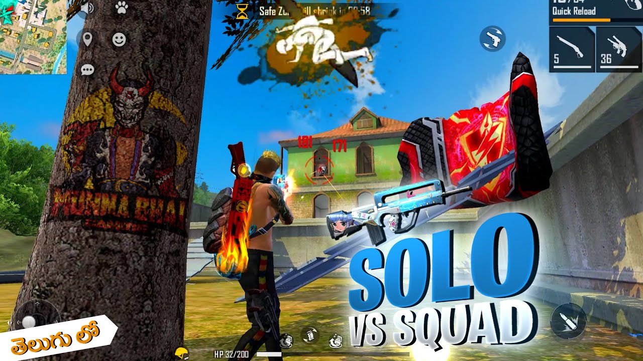 Solo Vs Squad Famas OP Gameplay - Free Fire Telugu - MBG ARMY - YouTube