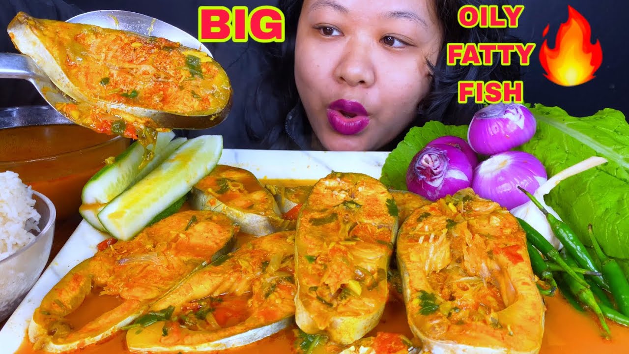 EATING OILY FATTY FISH MUKBANG🔥SPICY OILY FISH CURRY MUKBANG ASMR - YouTube