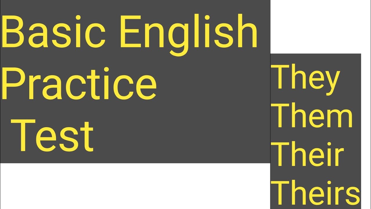 Basic English Test | English Practice - YouTube