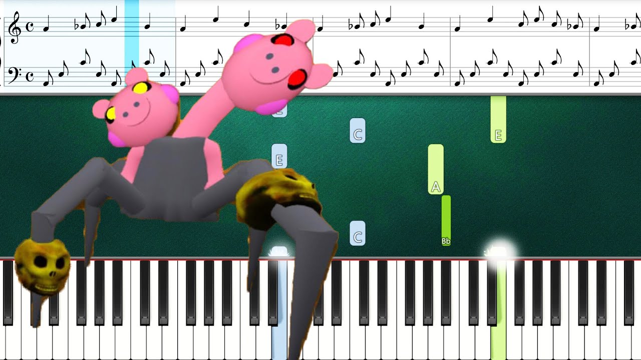 Piggy ROBLOX - Spider Theme (Piano Tutorial With Sheets) - YouTube