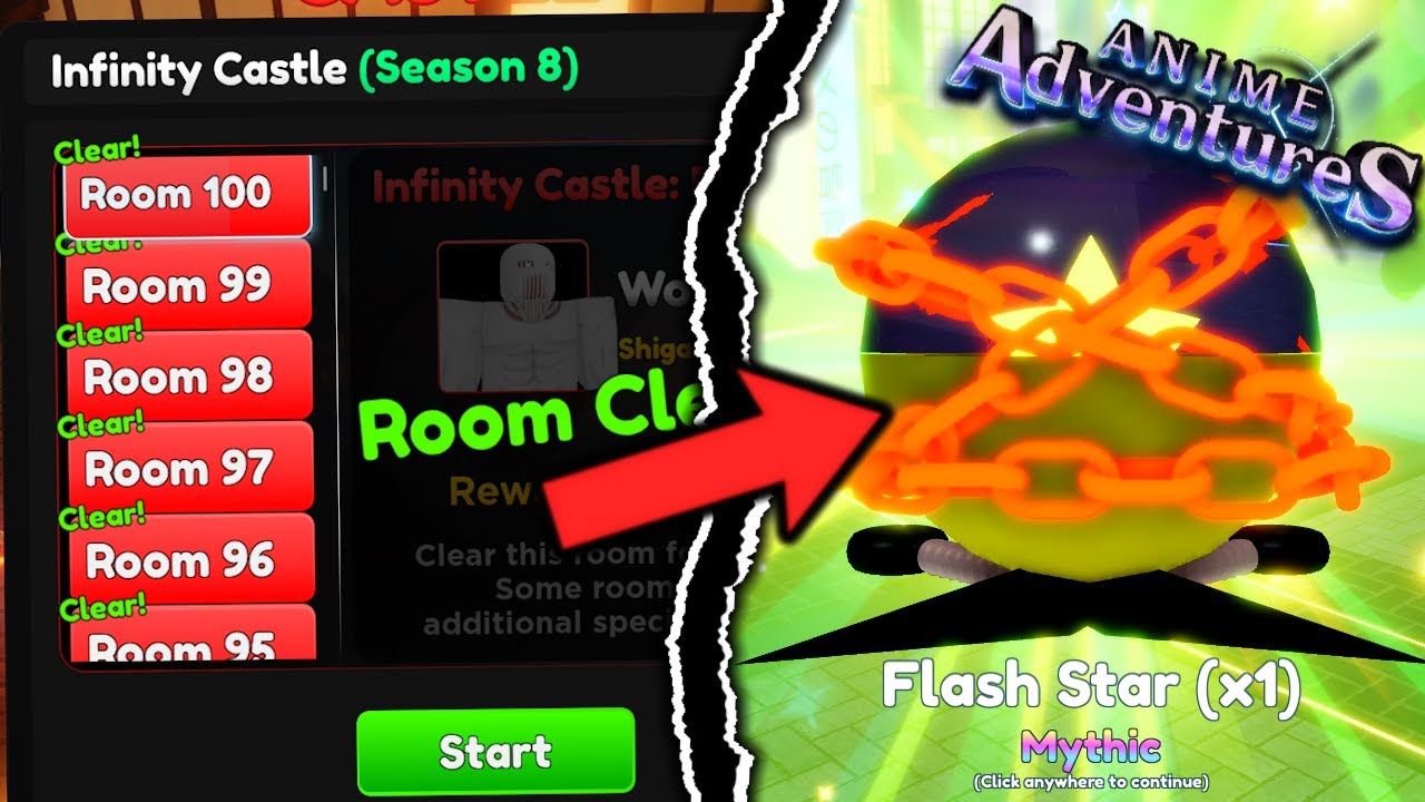 I Defeated EVERY Infinity Castle Room 100 Season 8 In Anime Adventures ...