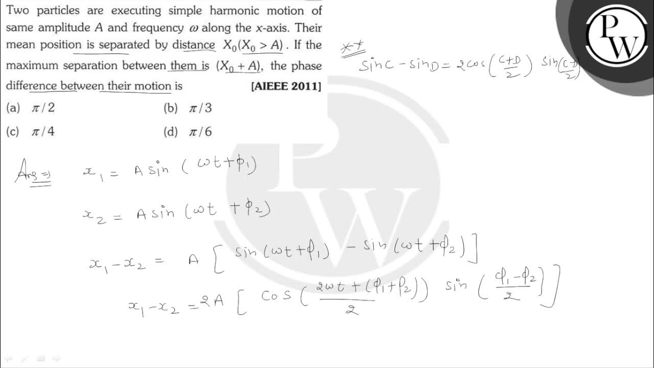 Two particles are executing simple harmonic motion of same amplitud... - YouTube
