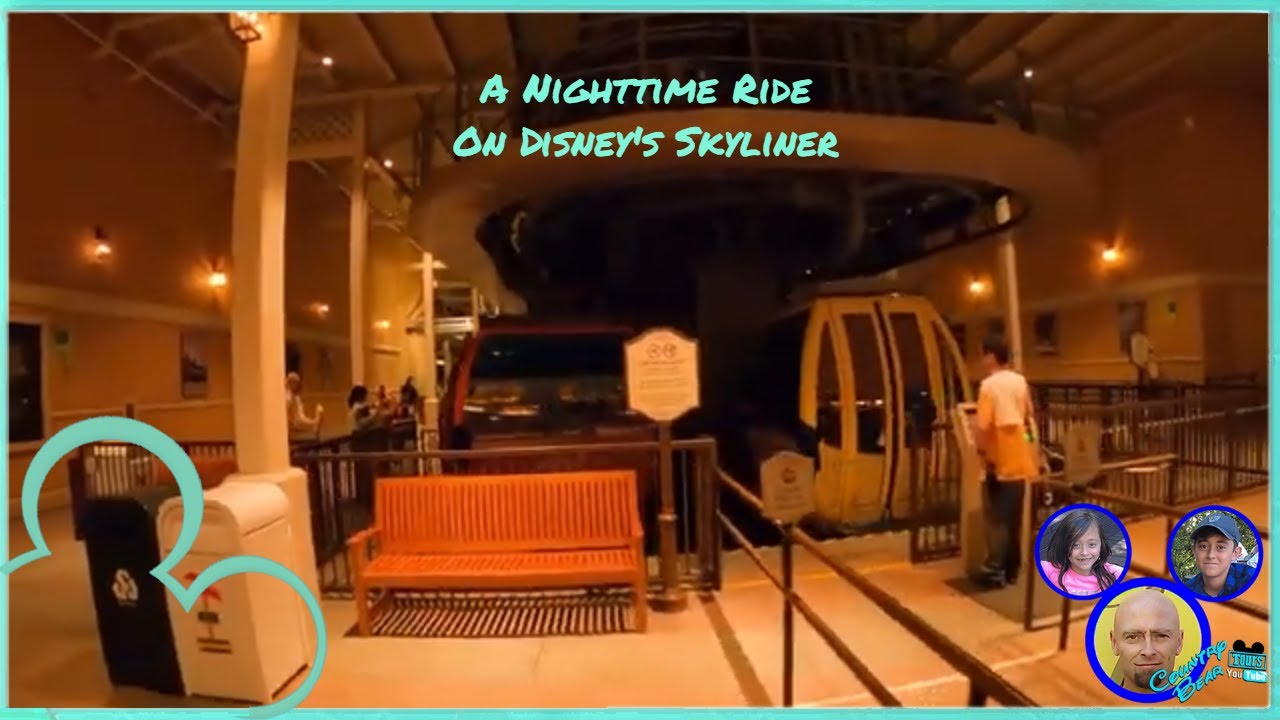 A Nighttime Ride On Disney's Skyliner | Full Ride | Walt Disney World ...