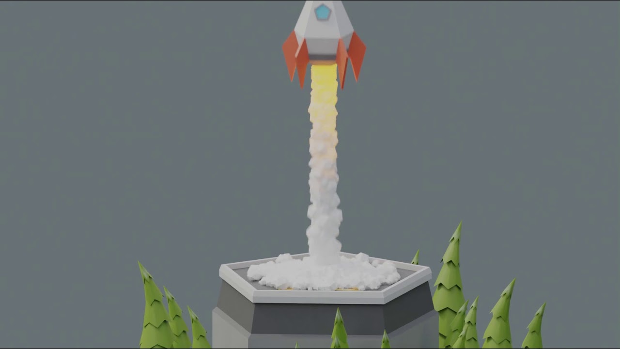Low poly rocket launch using Blender 2.8 - YouTube