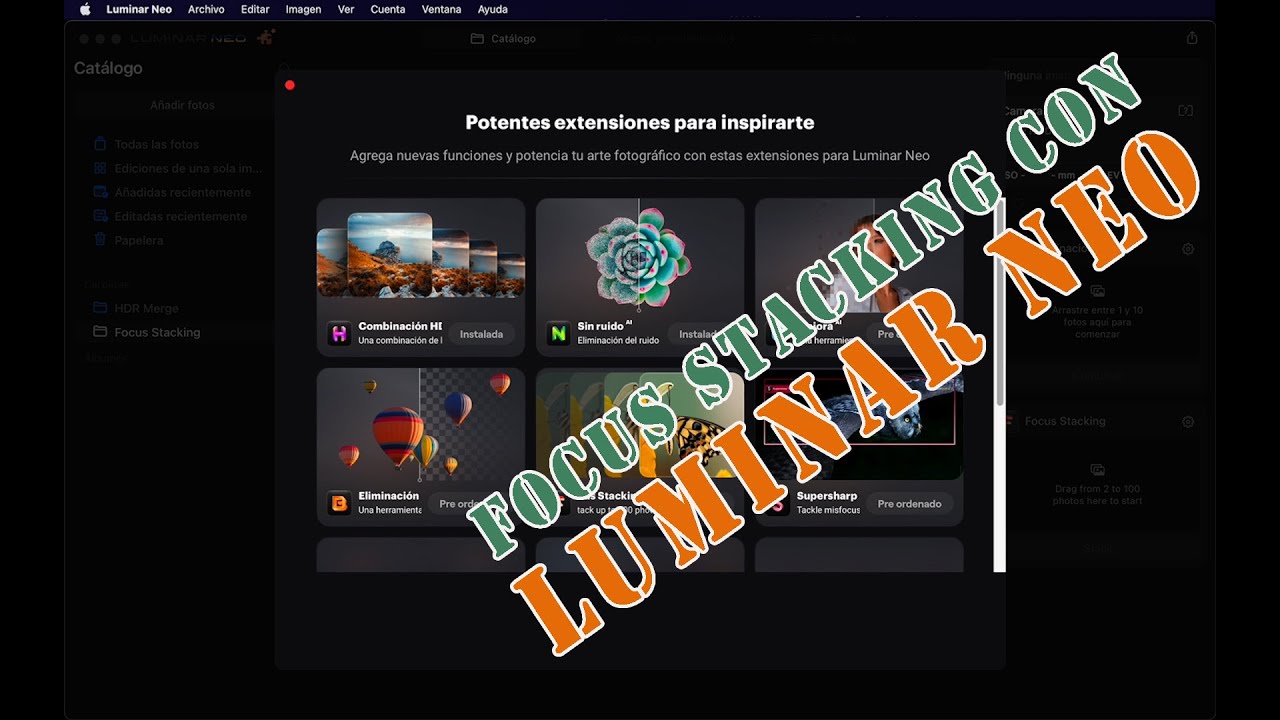 Focus stacking con Luminar Neo - YouTube