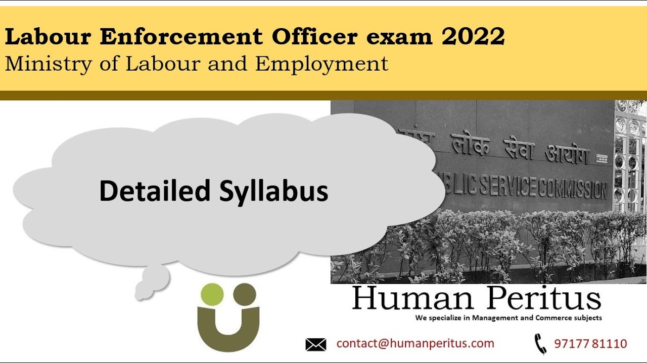 Detailed Syllabus- UPSC Labour Enforcement Officer exam 2022 - YouTube