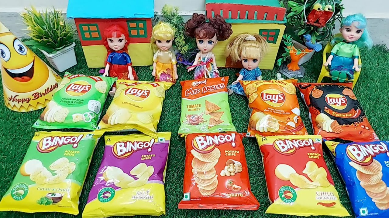 Barbie Lays vs Bingo Chips Comparison | ASMR Chips Barbie View | Yummy ...