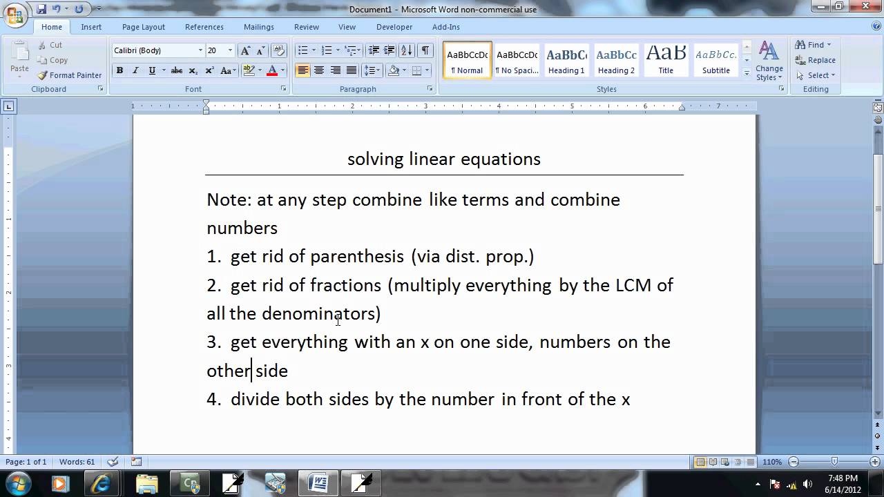 Elementary Algebra - Practice Final Exam 1 - Problem 06 - YouTube
