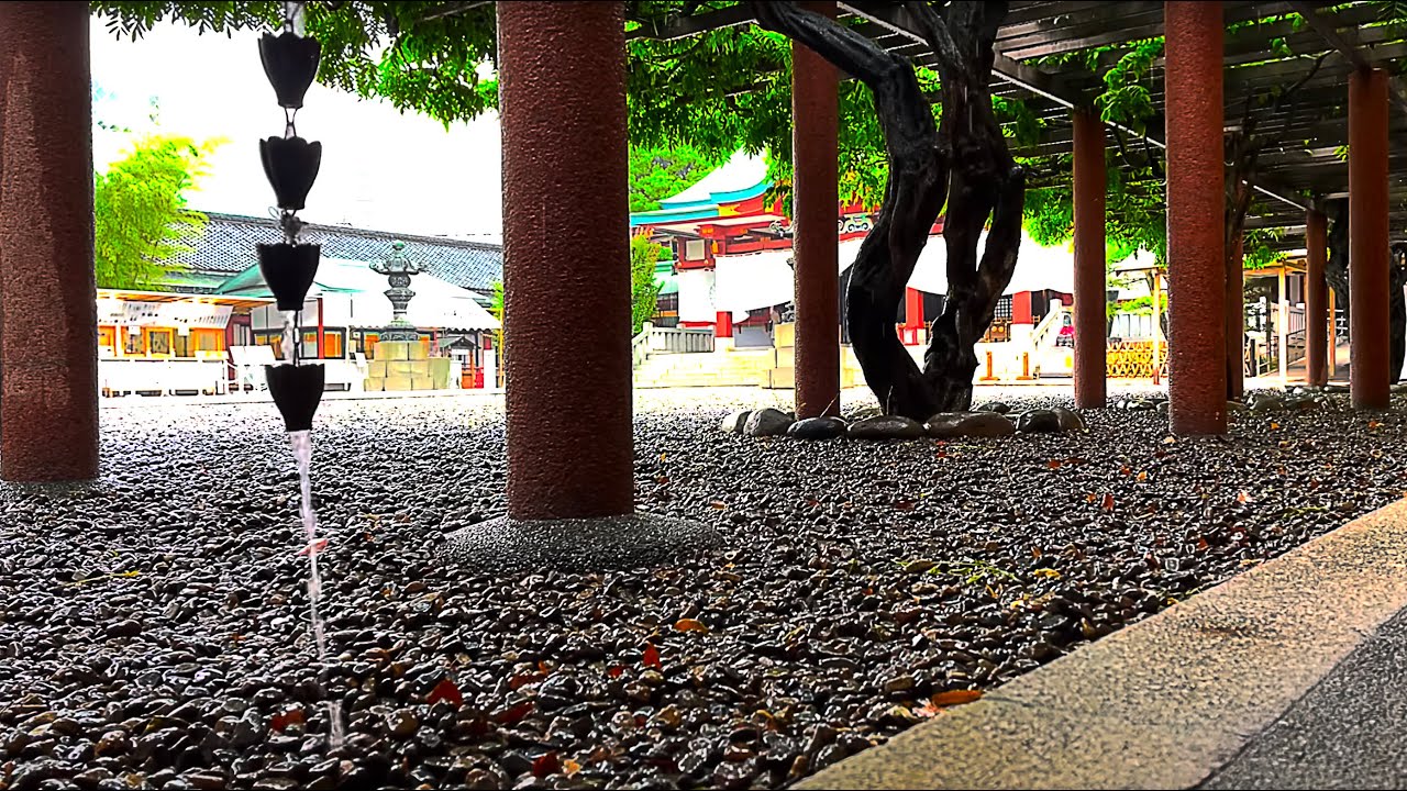 Walking in the Rain in Tokyo: Hie Jinja Shrine - Rain Walk, Rain Sounds ...