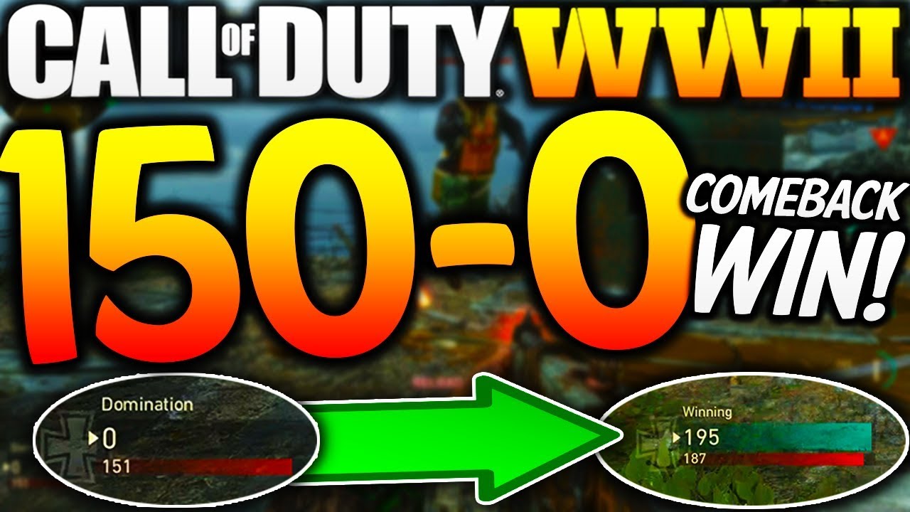 COD WW2 - "0-150 DOMINATION COMEBACK WIN!" - Team Challenge #4! (INSANE 200 POINT COMEBACK WIN ...