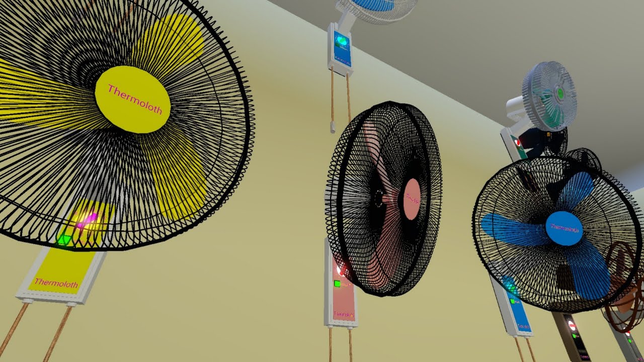 Wall Fan Desk Fan and Stand Fan in Suburban Roblox - YouTube