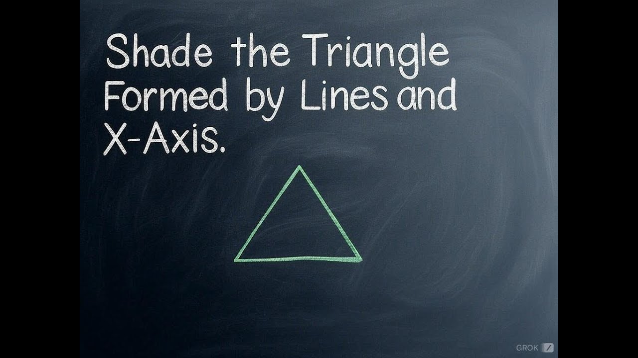 Shade the triangle formed by lines and x axis pair of linear equations ...