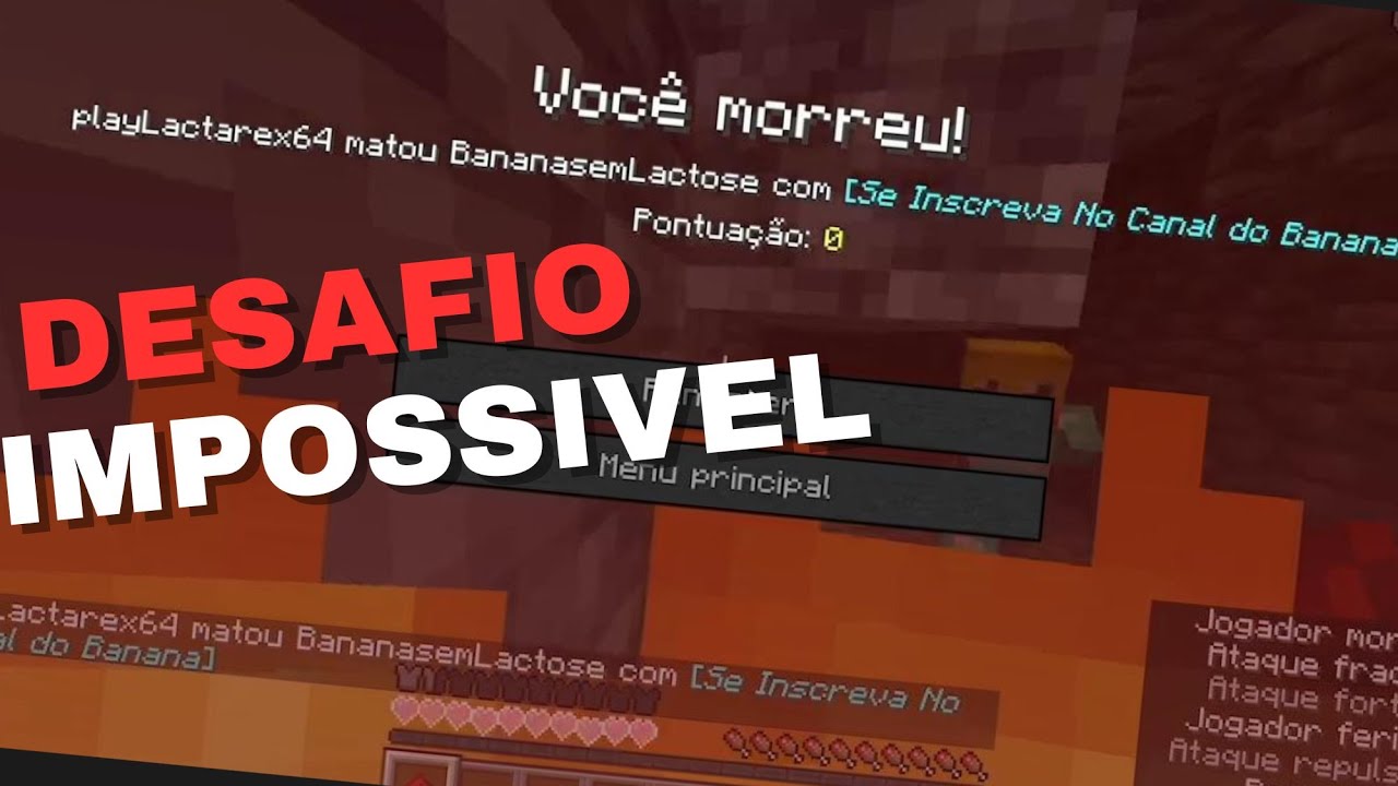 O desafio mais difícil de todo o MINECRAFT - YouTube