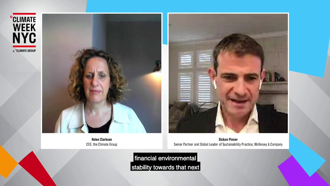 Dickon Pinner, McKinsey & Company — Climate Week NYC 2020 - YouTube