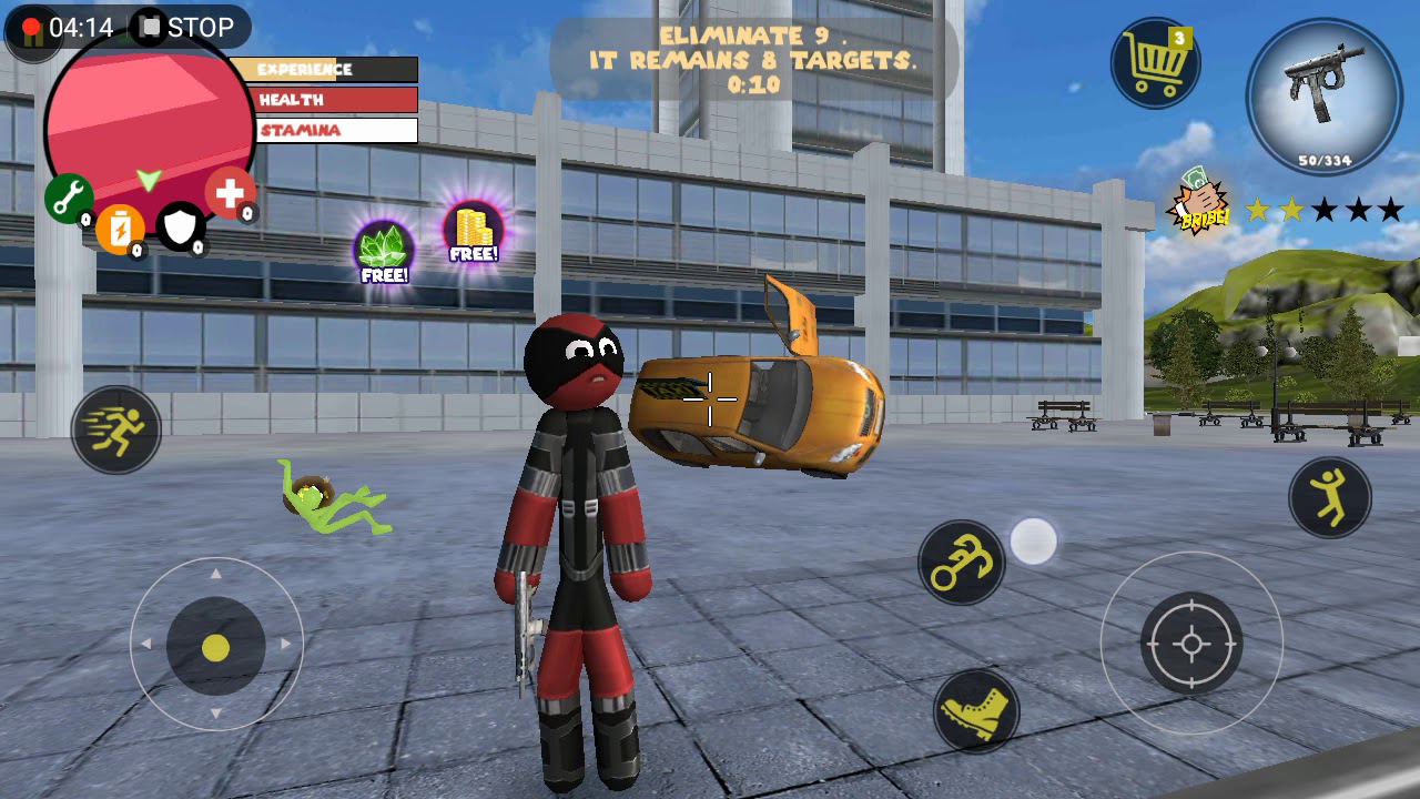 Stickman Rope Hero - Insane Police Chase & Shootout [Part 2] - YouTube