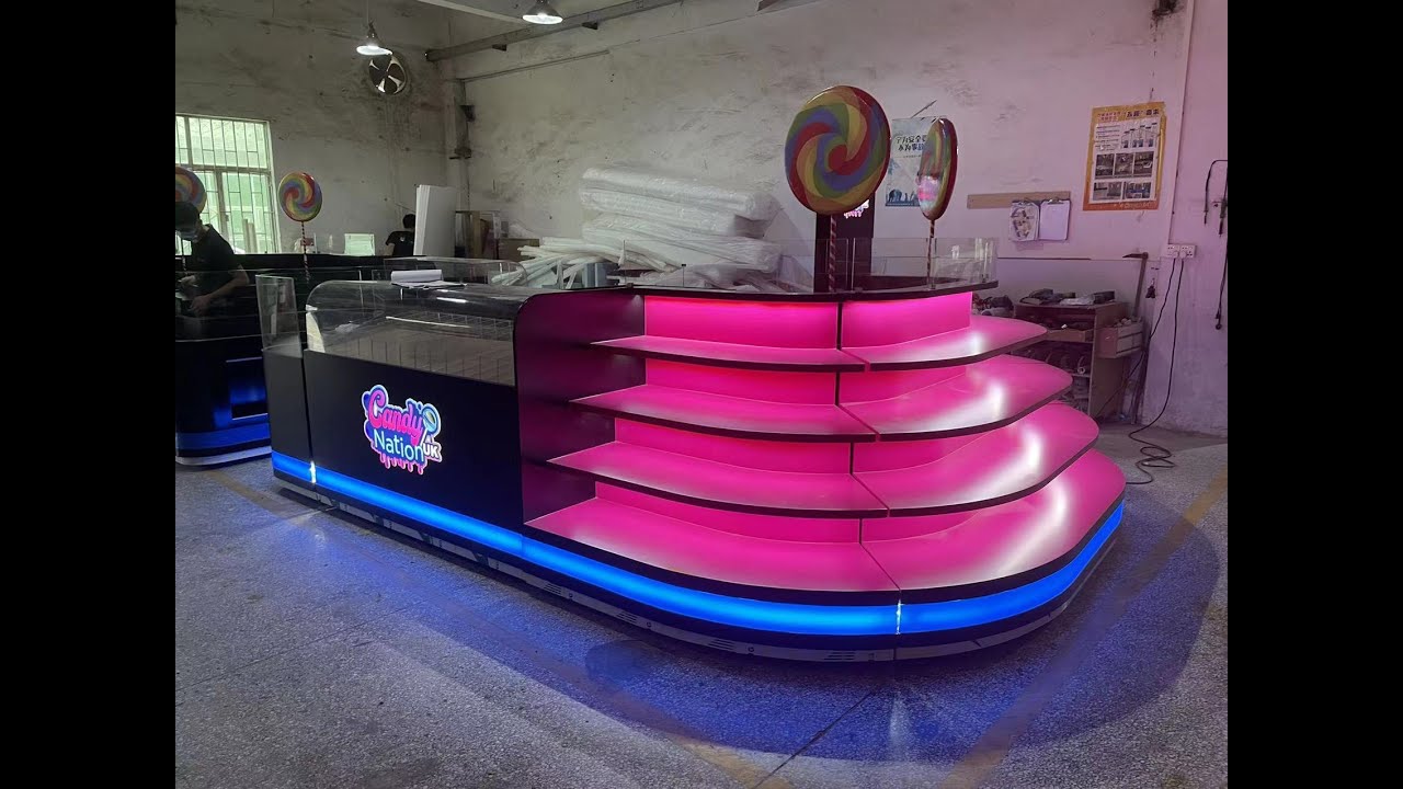 The Britrish Candy Kiosk Candy Display Stand Candy Booth for Sale - YouTube