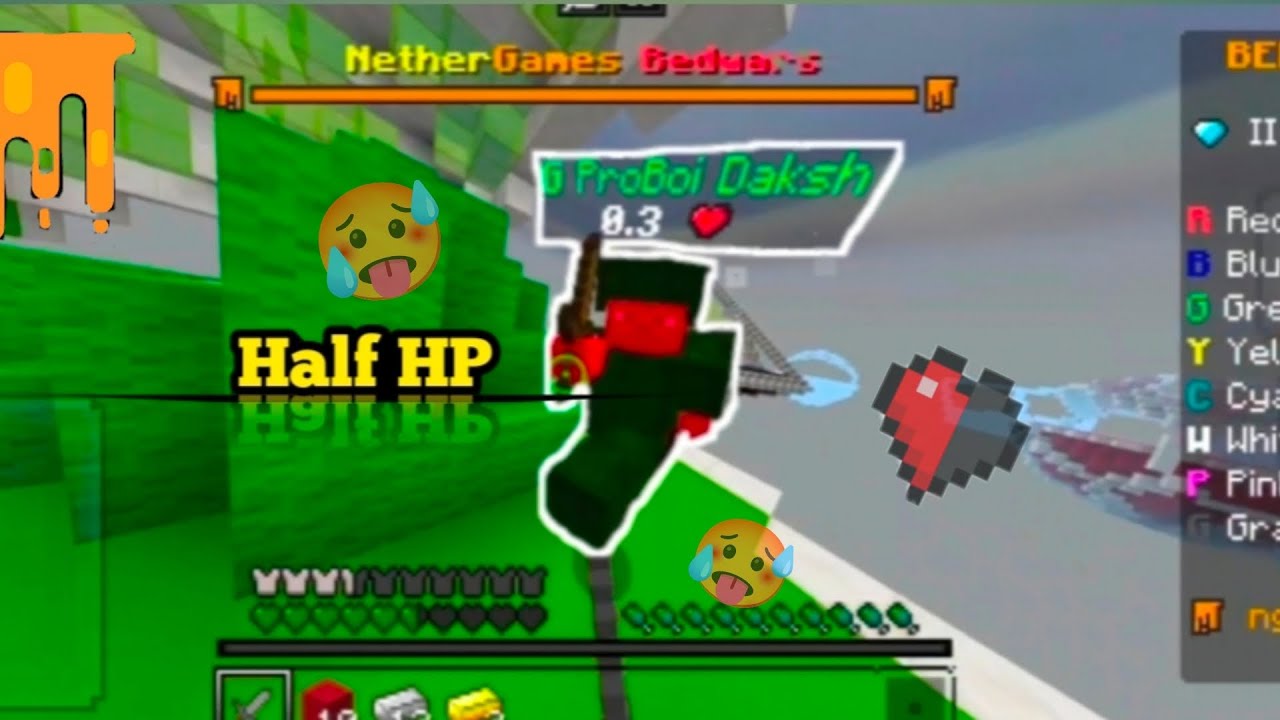 Comboing player on Half hp | MINECRAFT POCKET EDITION | BEDWARS | - YouTube