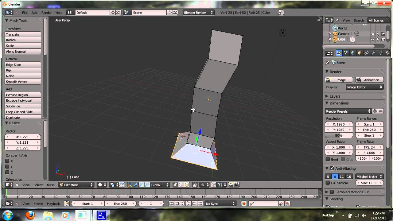 Blender 2.5 Tutorial: Modeling a Tree Trunk - YouTube