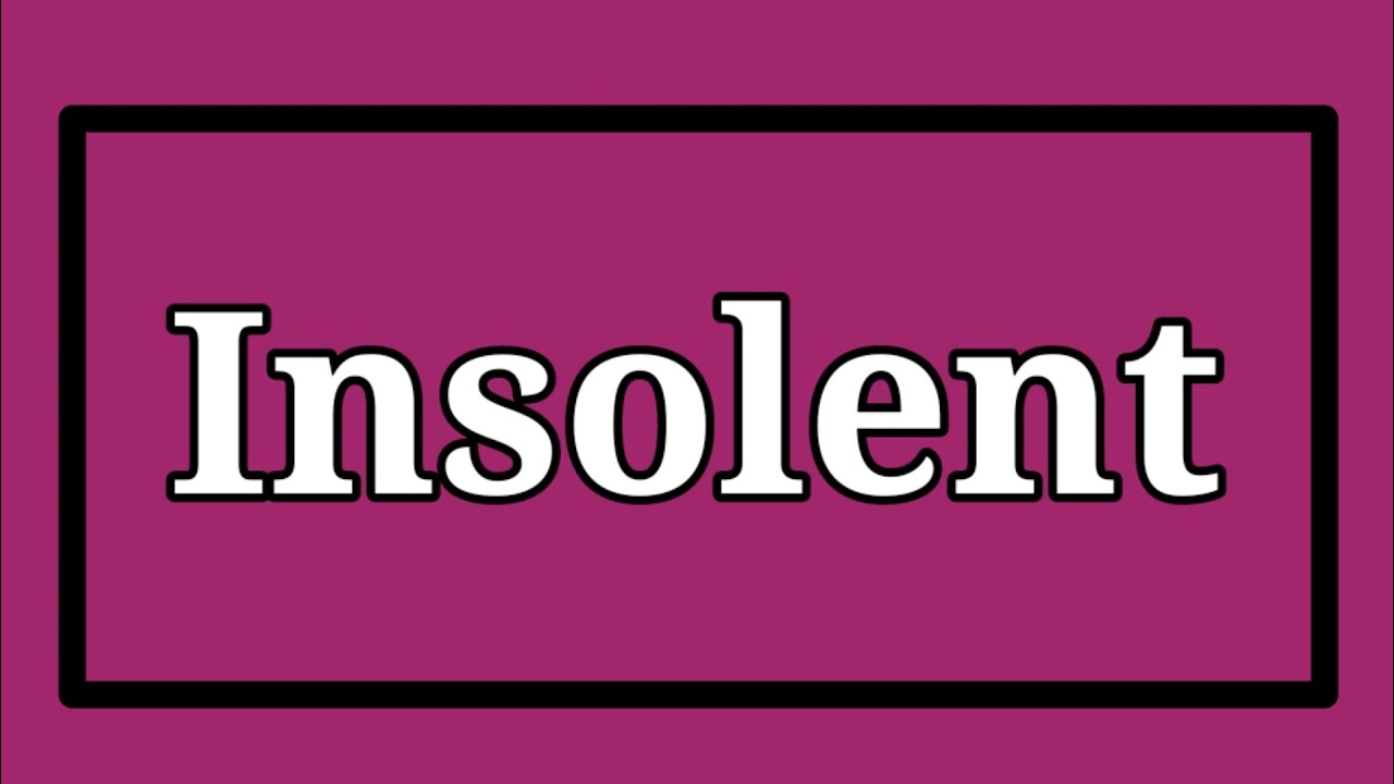 Insolent Meaning And Uses YouTube