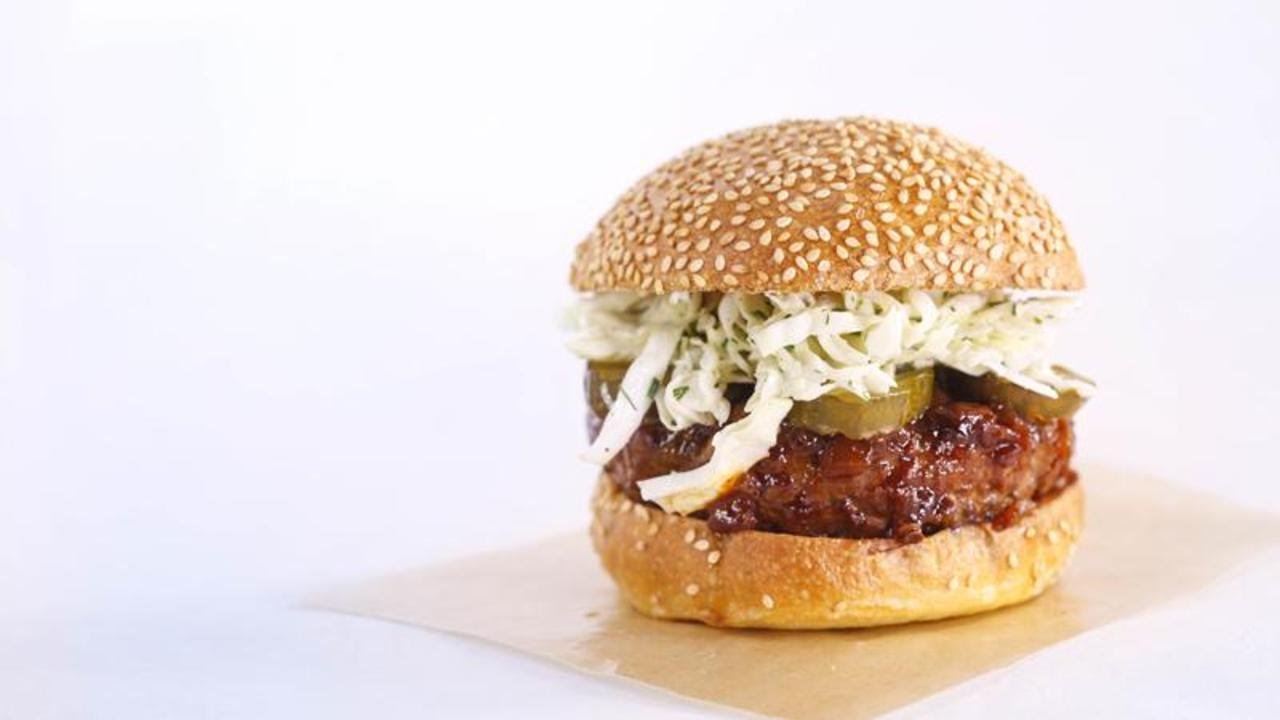 BBQ-Dipped Burgers with Ranch Slaw - YouTube