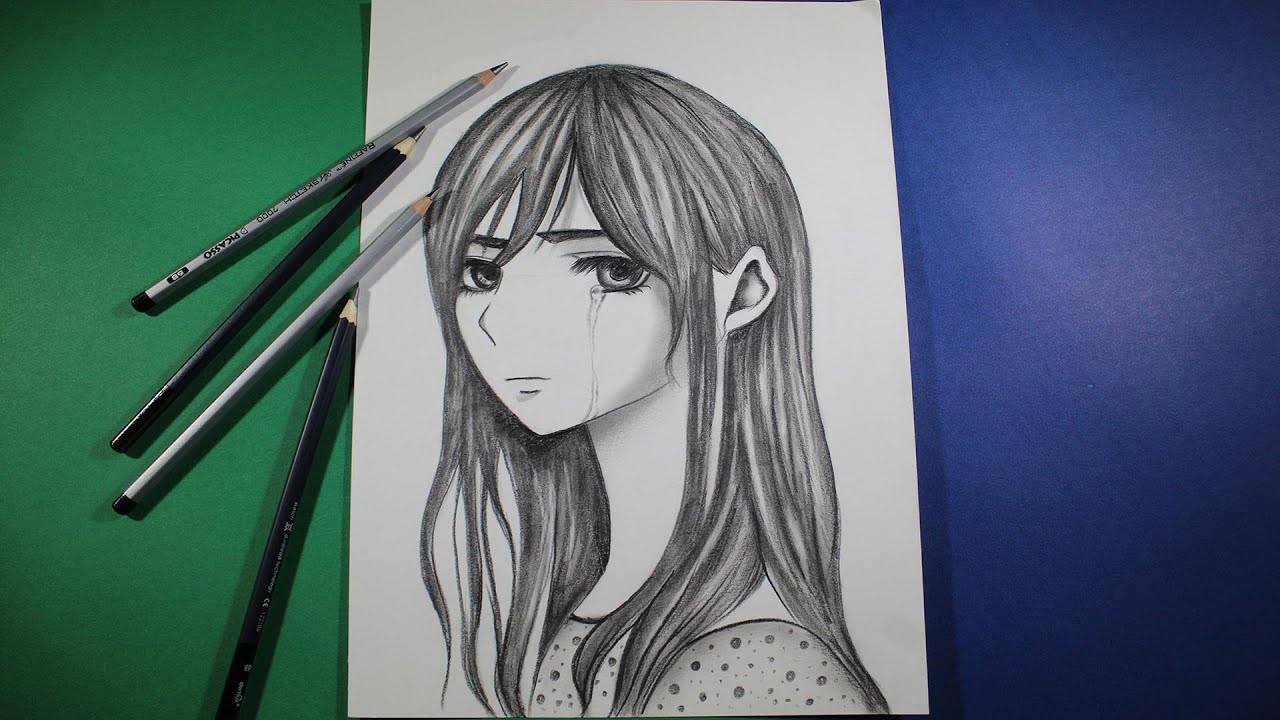 How to Draw a Sad Girl step by step - pencil drawing easy - YouTube
