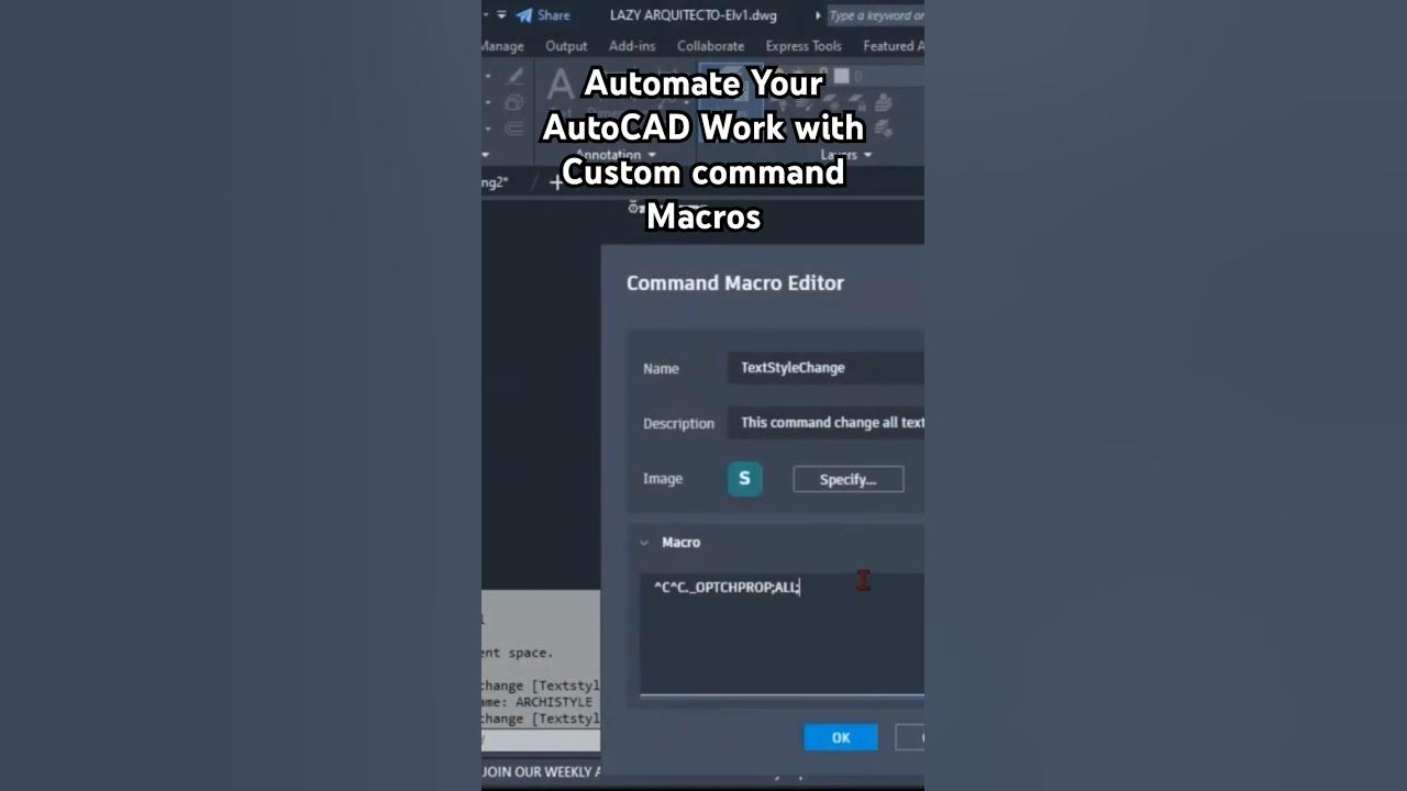 Automate your work with AutoCAD command macros - YouTube