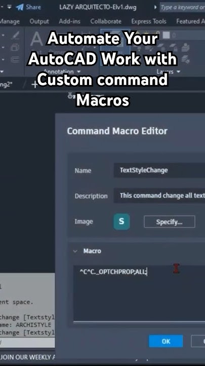 Automate your work with AutoCAD command macros - YouTube