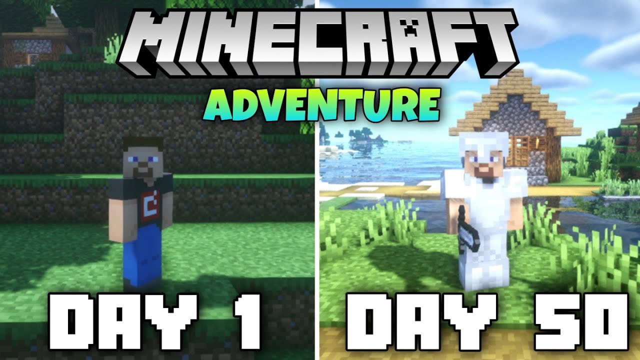 I Survived 50 Days in Minecraft ADVENTURE MODE (Hindi) - YouTube