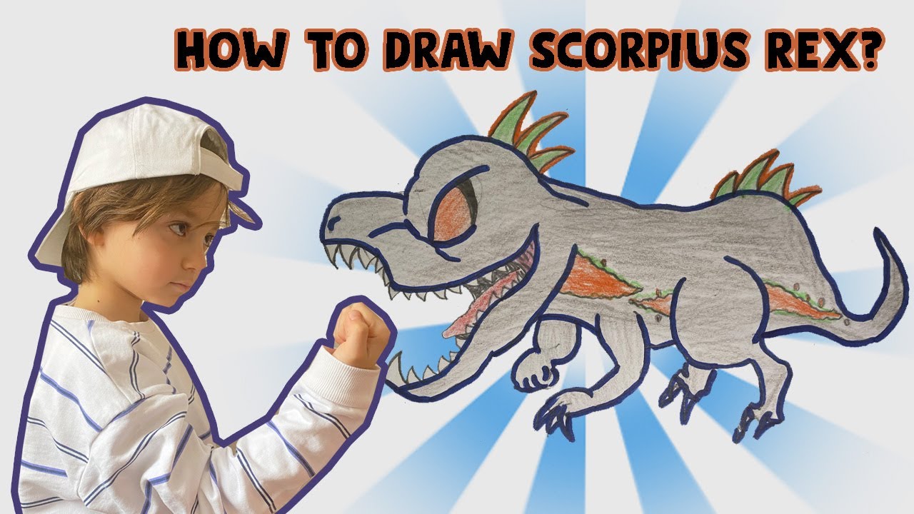 How to draw Scorpius Rex? | Dinosaur | 6 years old Drawer | - YouTube